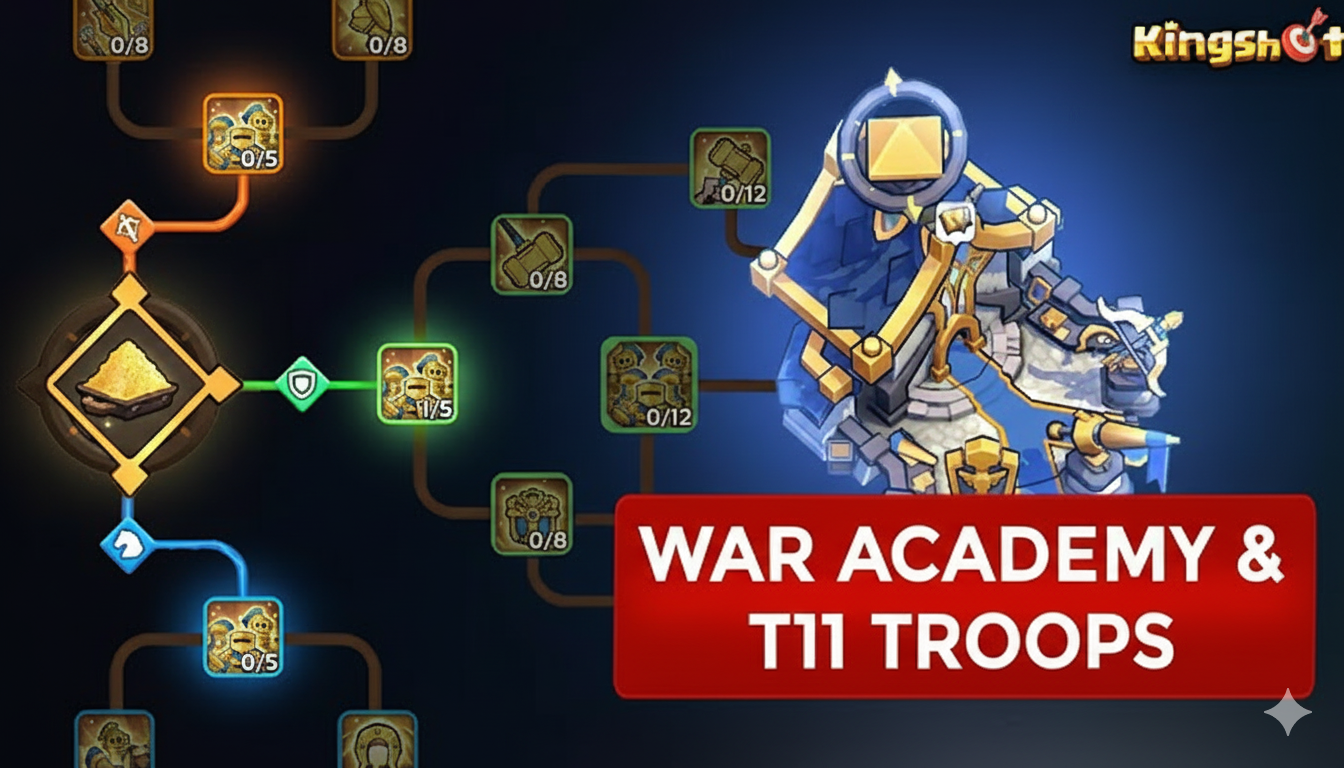 Kingshot War Academy Guide: T11 Troops, Truegold Dust, Research Costs ...